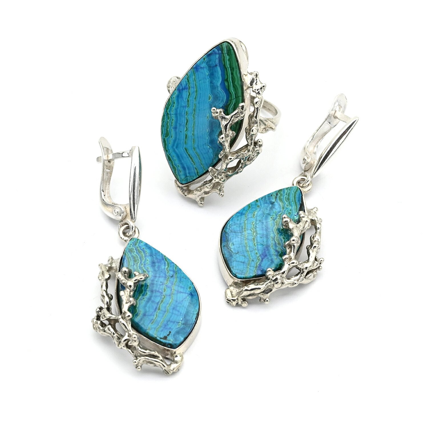 Комплект бижутерии, хризоколла