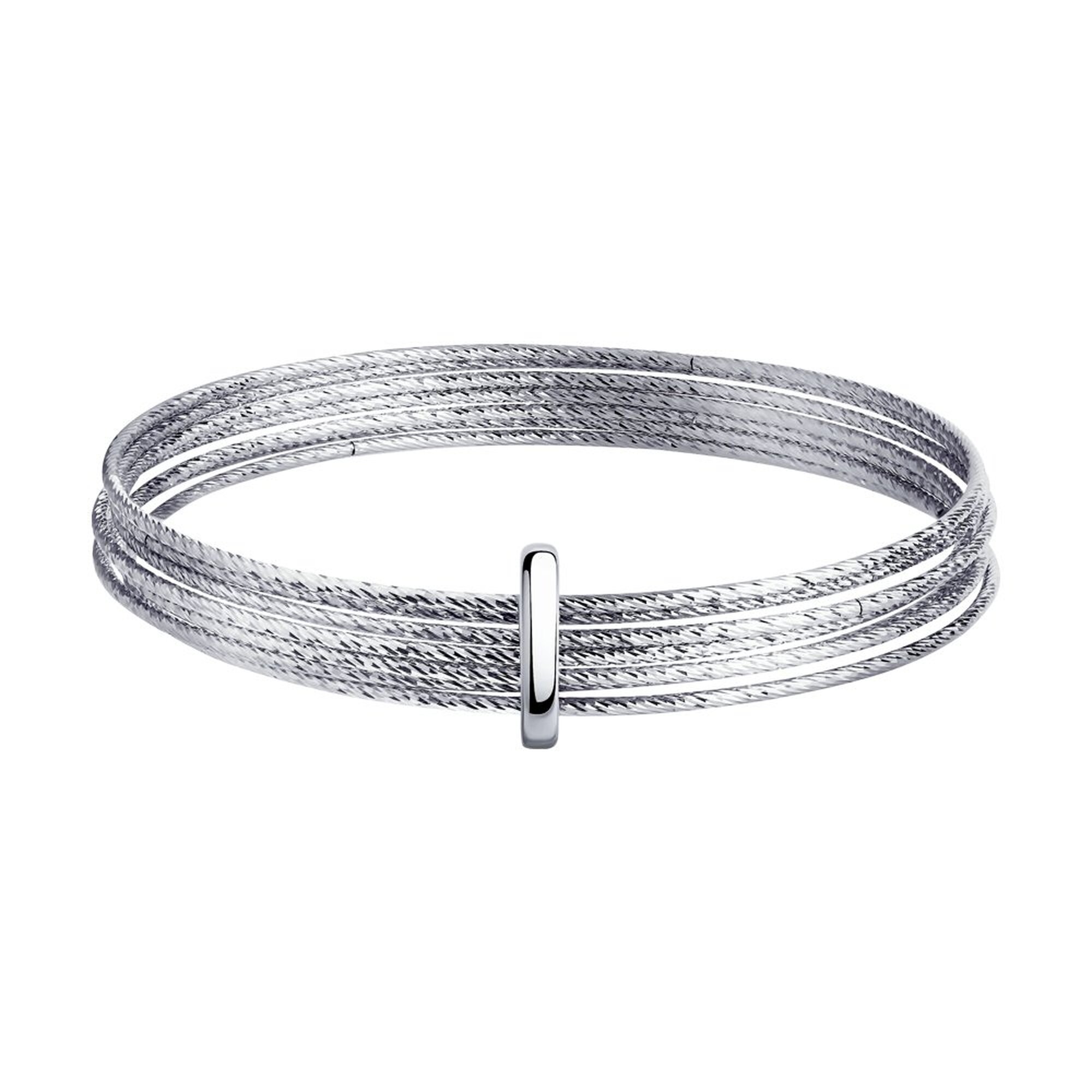 Жесткий браслет, серебро, 925 проба, родирование