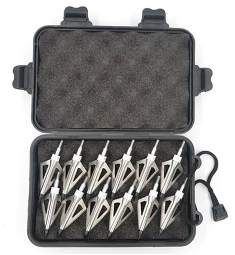 Охотничьи наконечники Yezlieying, 125 гр, 3 лезвия, 12 шт Серый, White