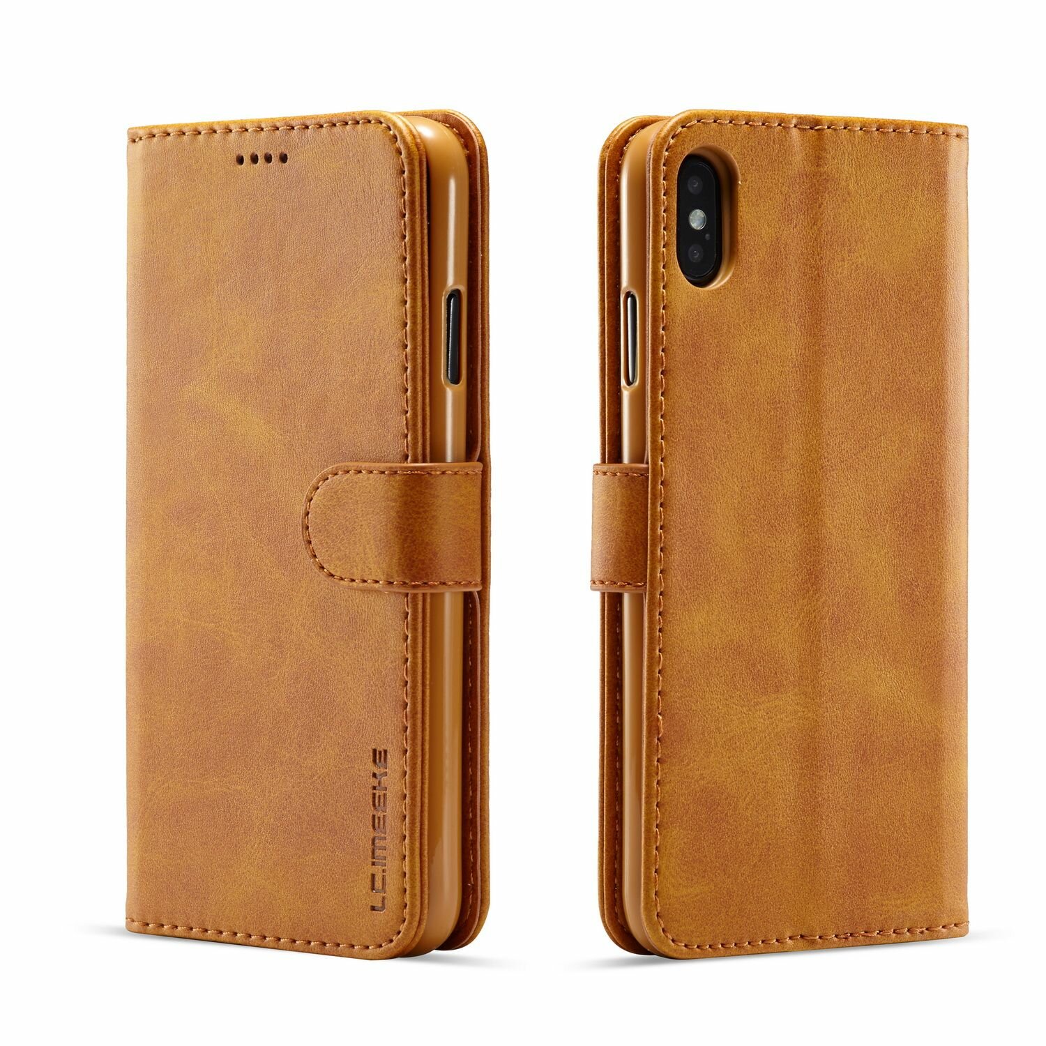 Кожаный чехол-книжка MyPads LCIMEEKE для iPhone XS Max с визитницей из экокожи