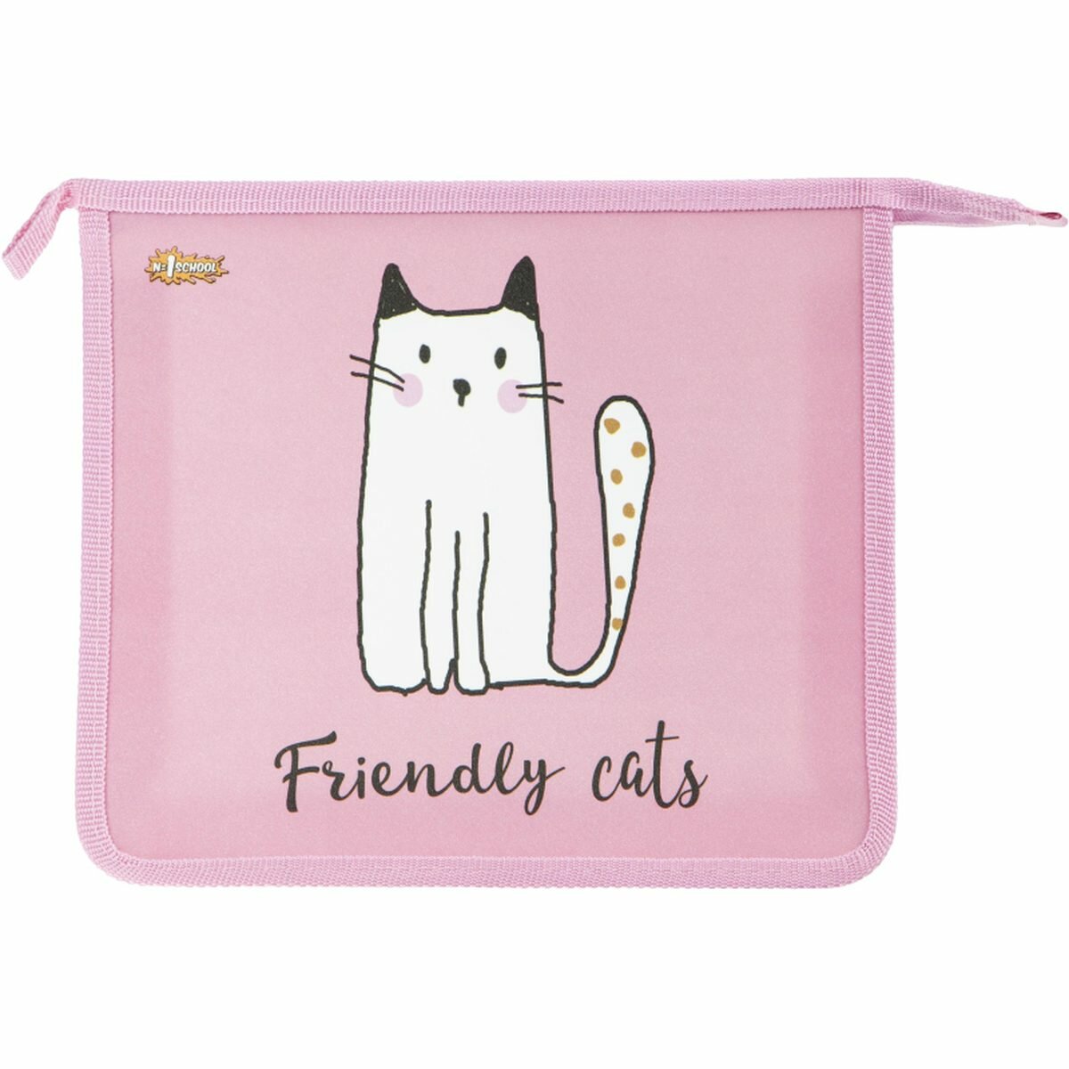 Папка для тетрадей 1 отделение, А5 Комус Класс Friendly cats, на молнии