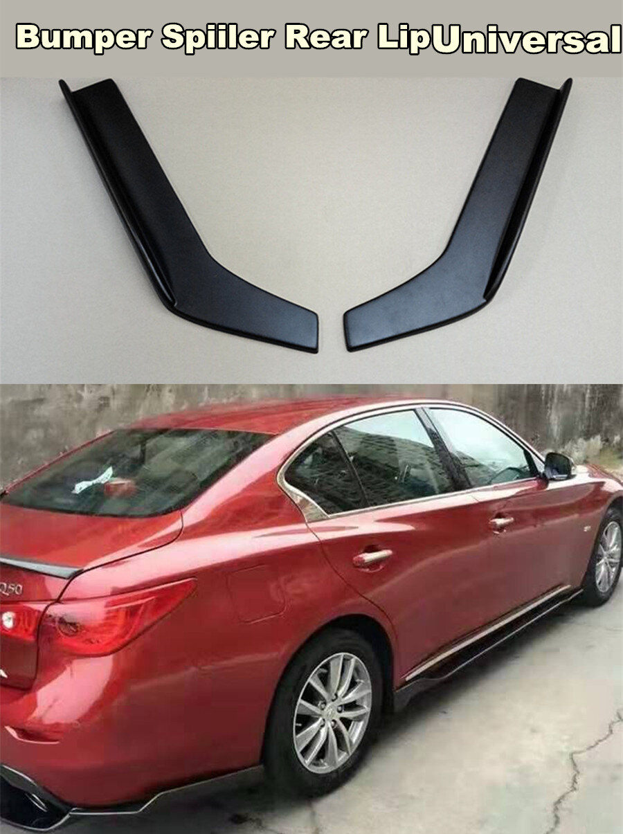2 шт. Задний спойлер бампера автомобиля, лип Canard диффузор Wrap Angle Splitters ABS Черный