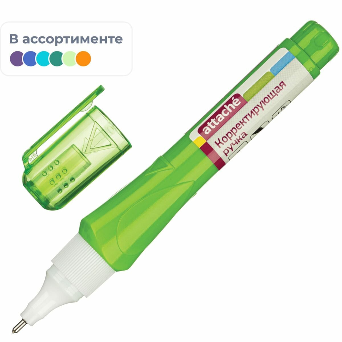 Корректирующая ручка Attache, 8мл, быстросохнущая основа, 1шт.