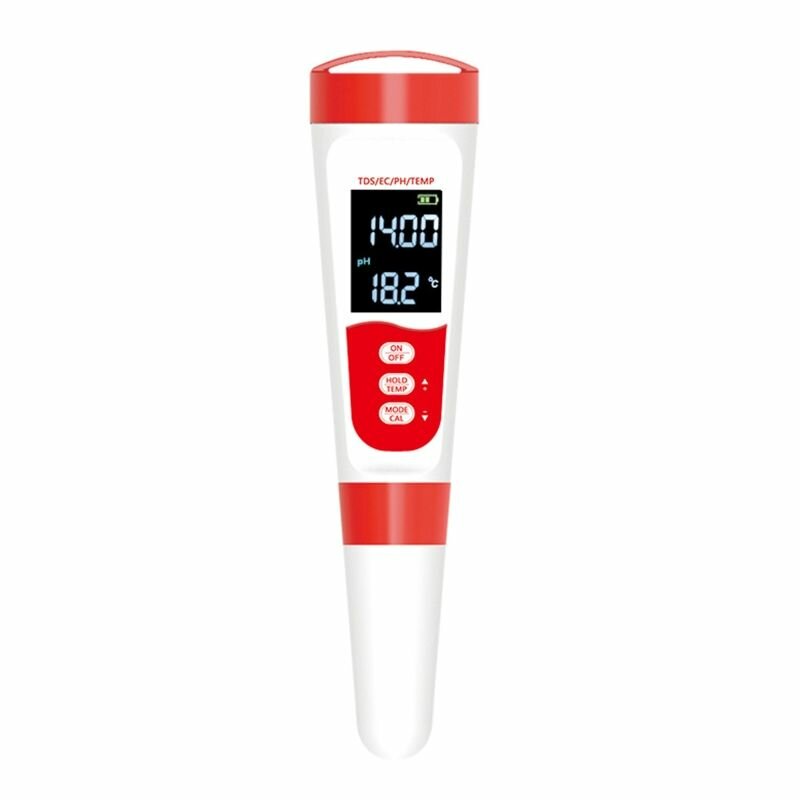Цифровой pH-метр 4-в-1 с функцией pH/TDS/EC/Temp Диапазон измерения 0 14,0 Тестер качества воды для гидропоники