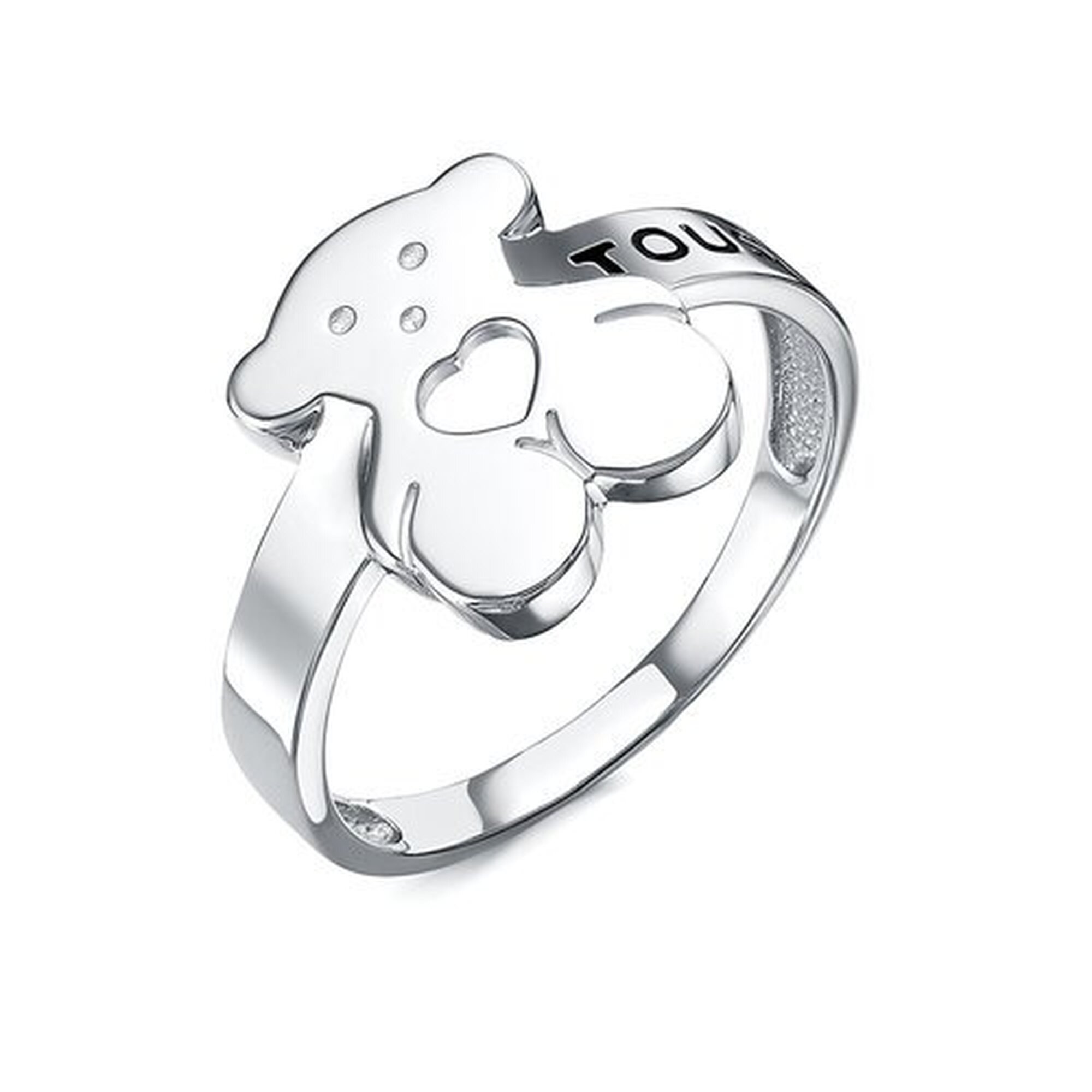 Кольцо, серебро, 925 проба, серебрение, эмаль