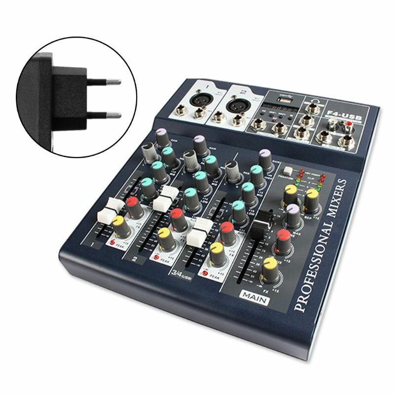 Микшер F4 с эффектом микширования по usb, сценическое оборудование, Bluetooth-микшер-европейский стандарт