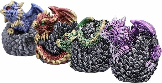 Статуэтка Nemesis Now - Eggling Hoard - Фигурки детенышей дракона, (набор 4 шт.), 4,5*5*4,5см, разноцветный, 801269154363