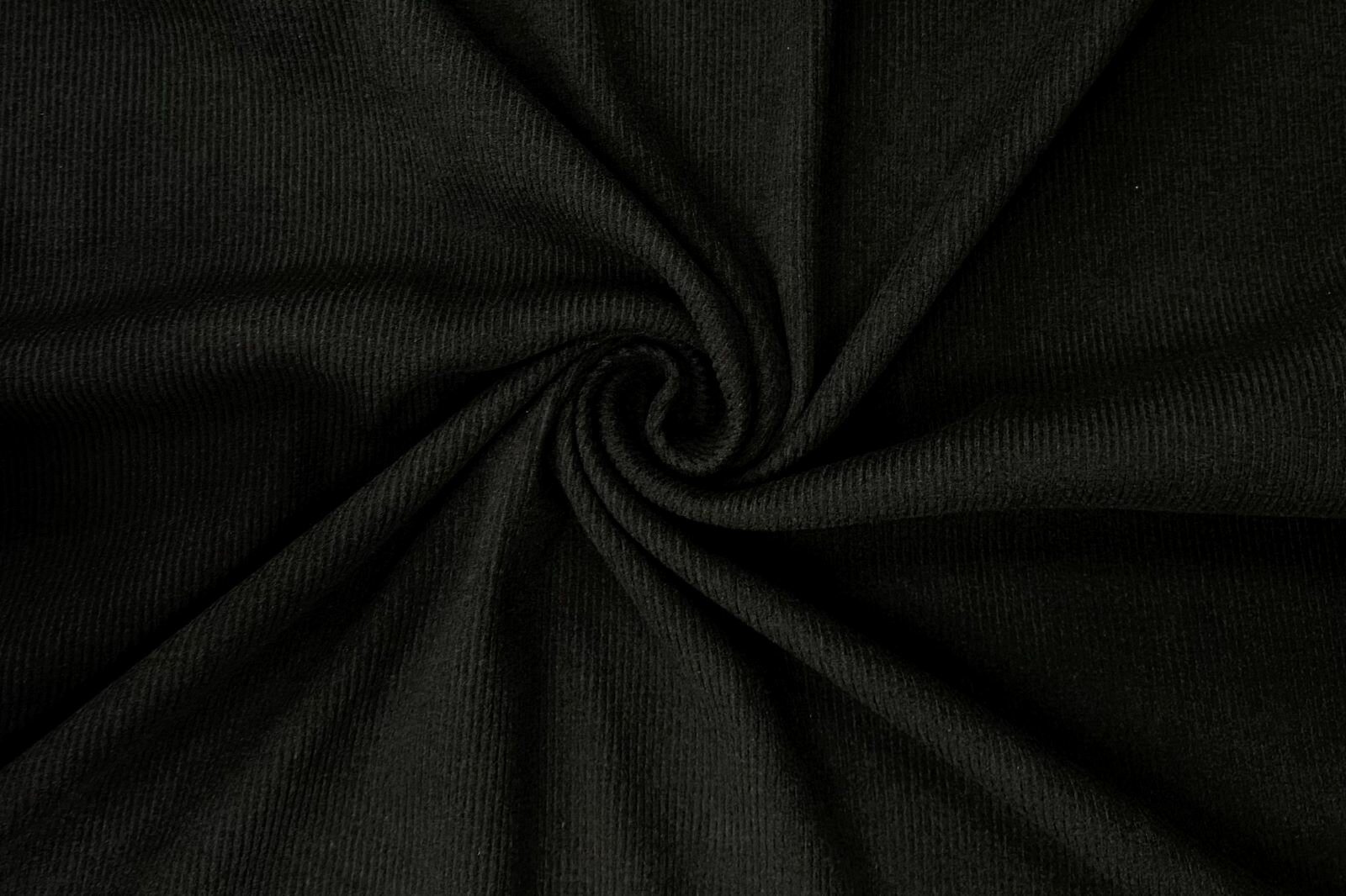 Ткань Трикотаж-стрейч «лапша» под кашемир, черный, ш160см, 0,5 м