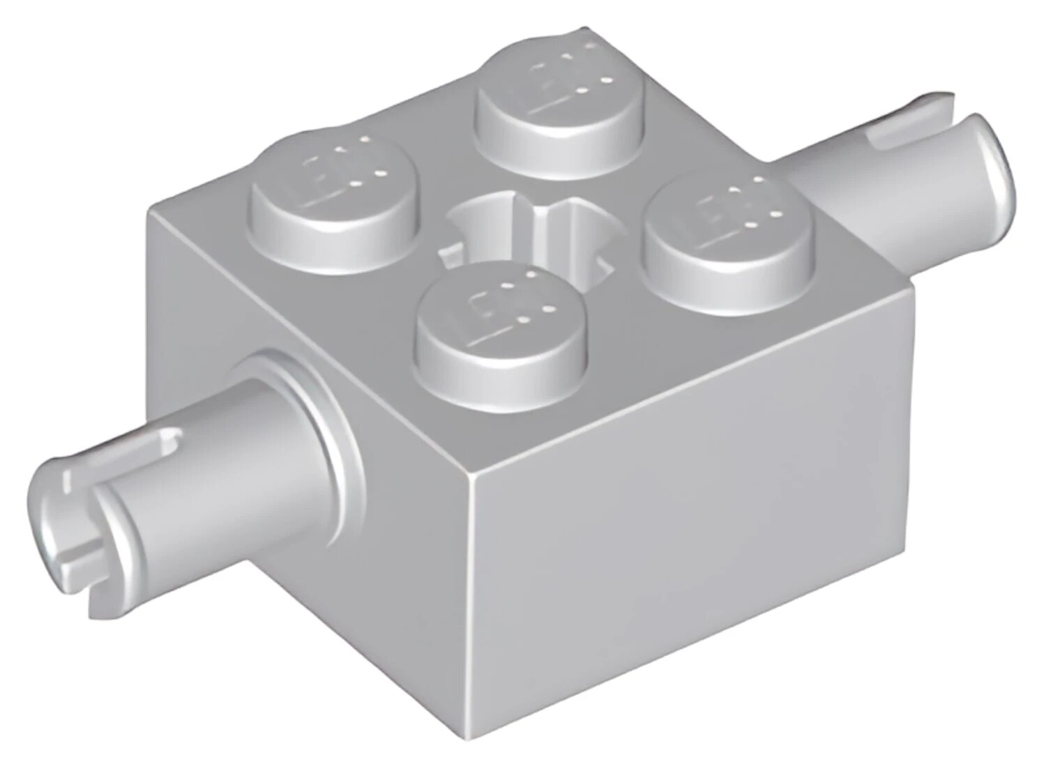 Деталь LEGO Brick, Modified 2 x 2 with Pins and Axle Hole 30000 (65514) Light Bluish Gray N