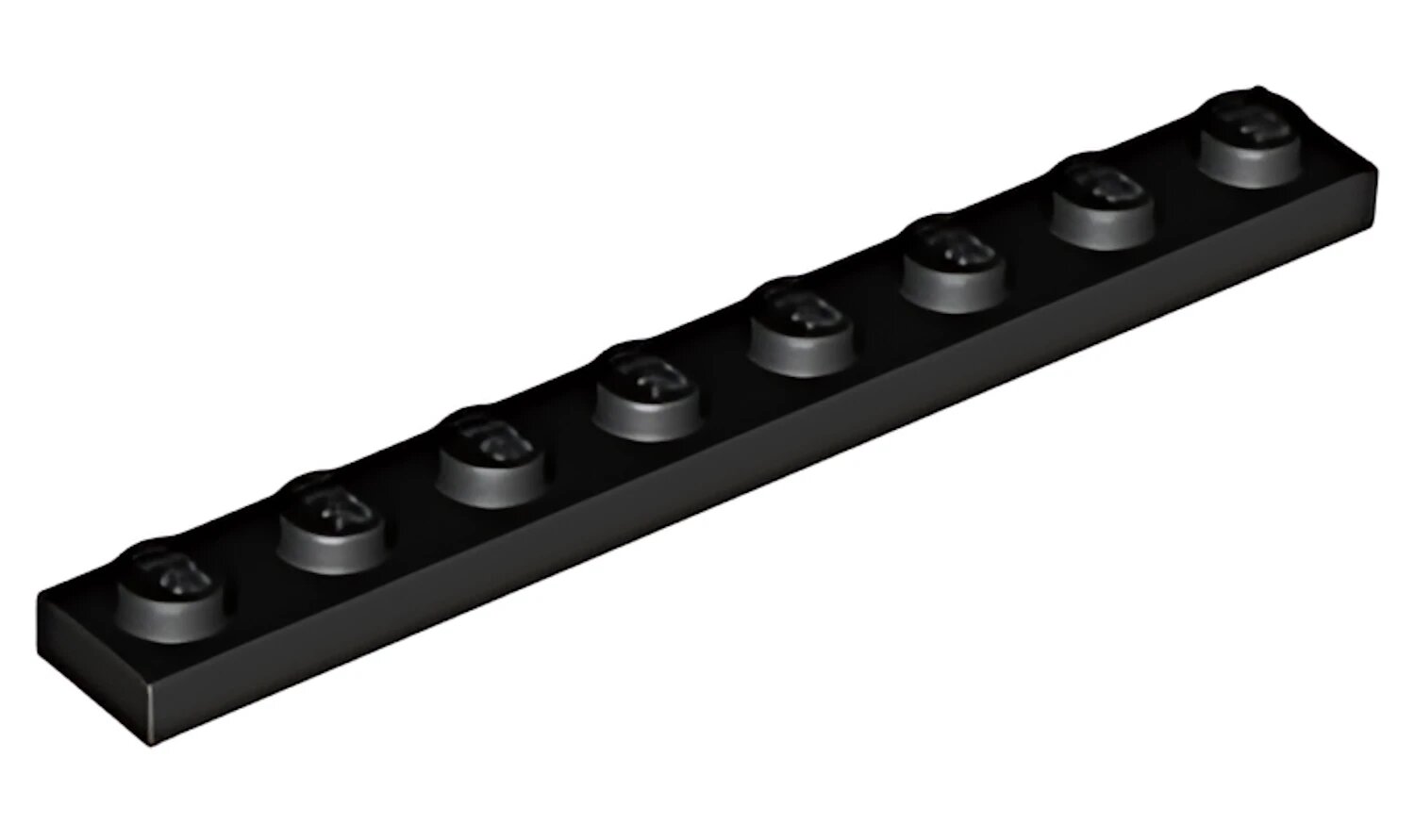 Деталь LEGO Plate 1 x 8 3460 Black U