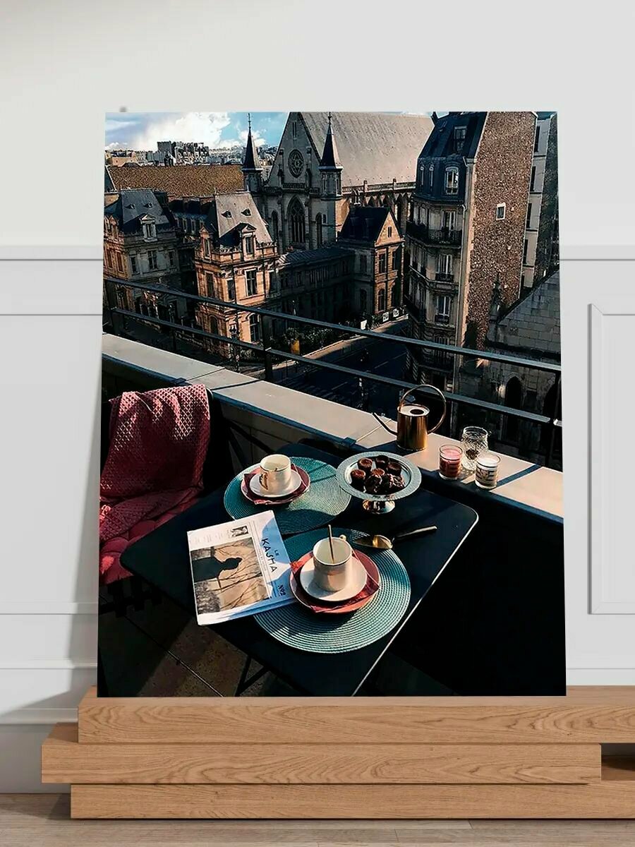 Картина "Завтрак в париже", для интерьера 50х70см 1шт.