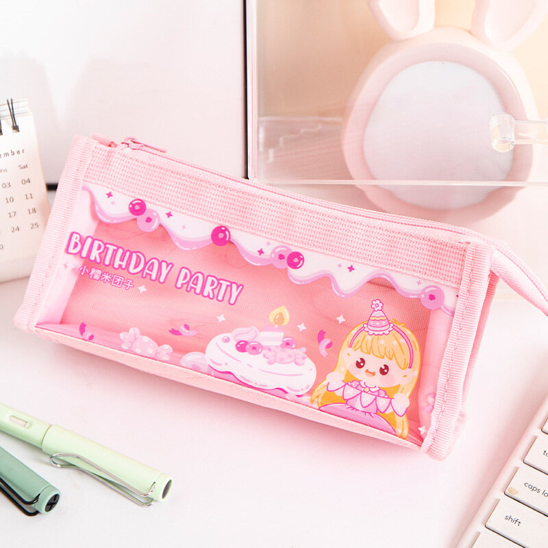 Пенал "022 маленьких рисовых клецки", розовый, для девочек