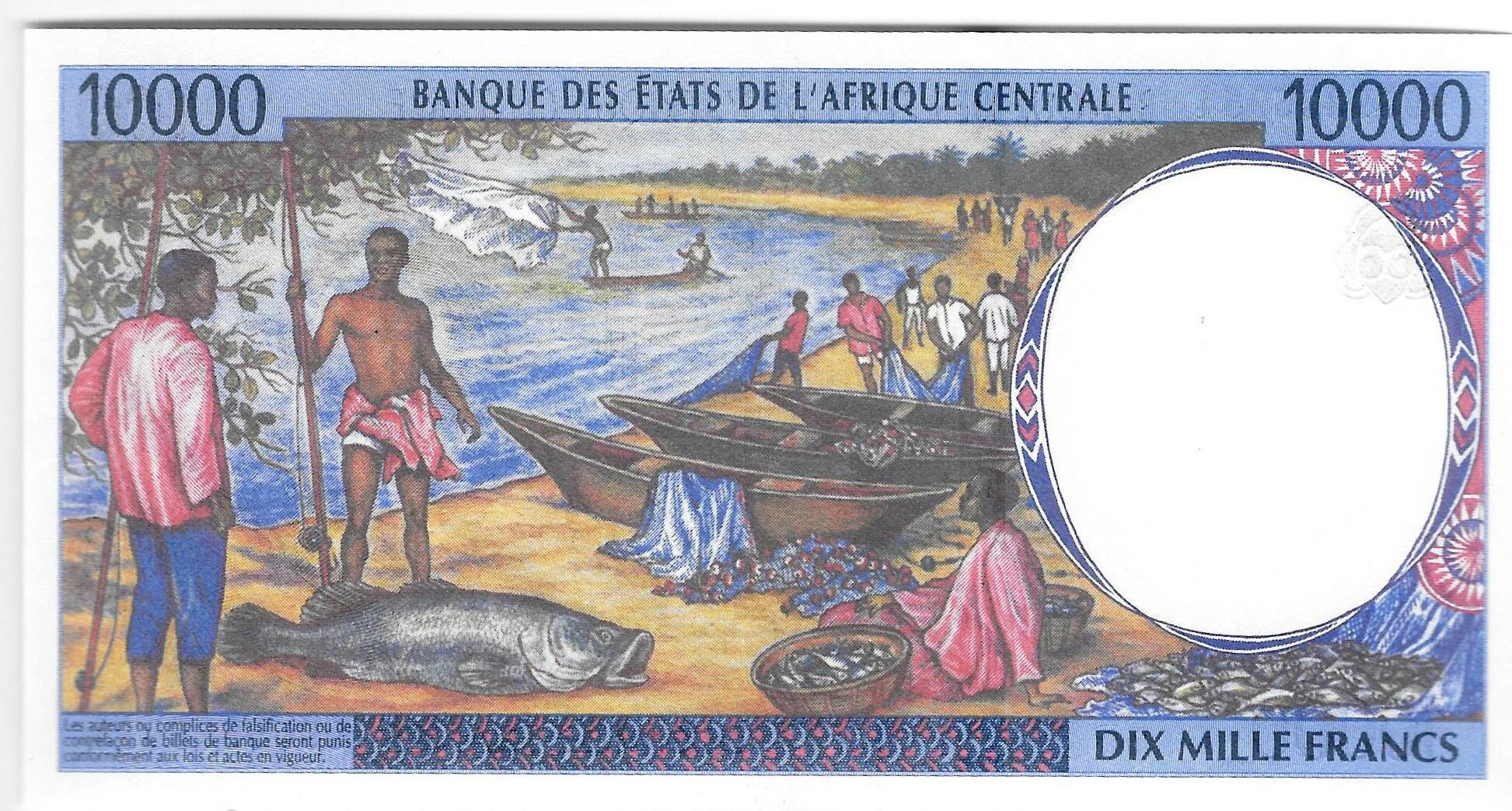 Банкнота 10000 франков 2000 Габон Центральная Африка