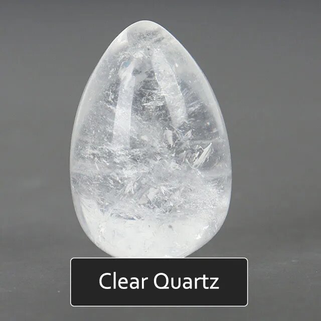 Кристалл яйцо Розовый кварц Обсидиан Малахит 30*20 мм Clear Quartz