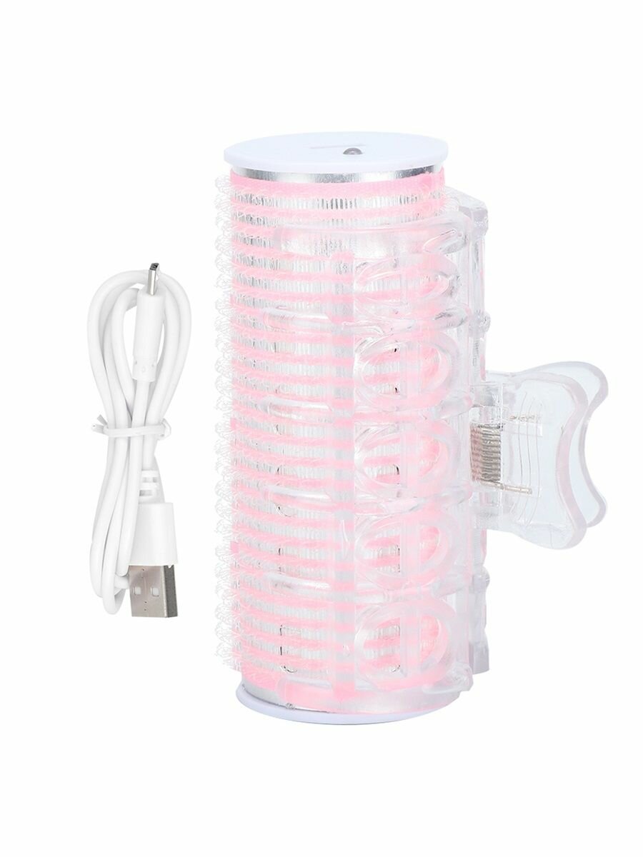 Мини-электрические щипцы для завивки волос, портативный бигуди для челки и кудрей, перезаряжаемый через USB, розовый цвет, компактный дизайн для путешествий и домашнего использования