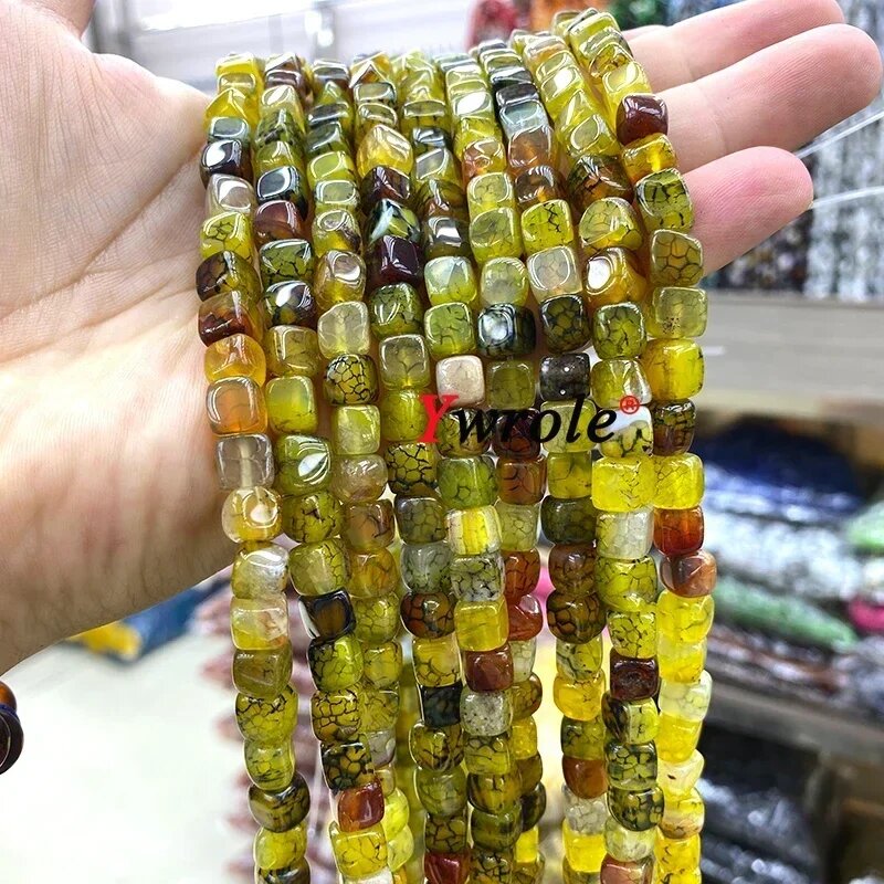 Бусины из агата и турмалина YWROLE 7-8 мм 7-8mm 46-48pcs, Type-005