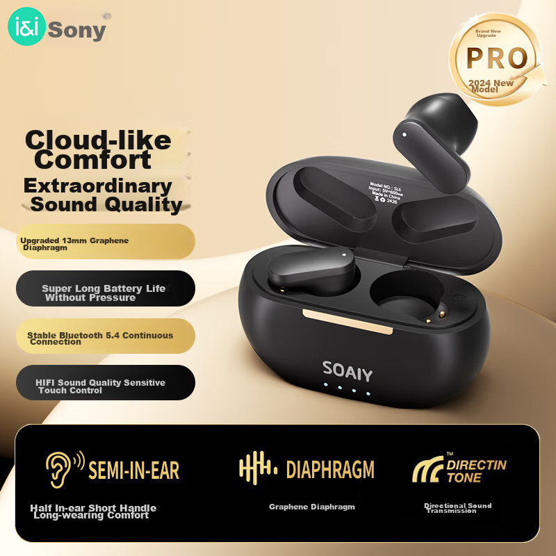 Soaiy SL6 Pro беспроводные наушники с открытым дизайном полуприлегающие для спорта бега езды на велосипеде