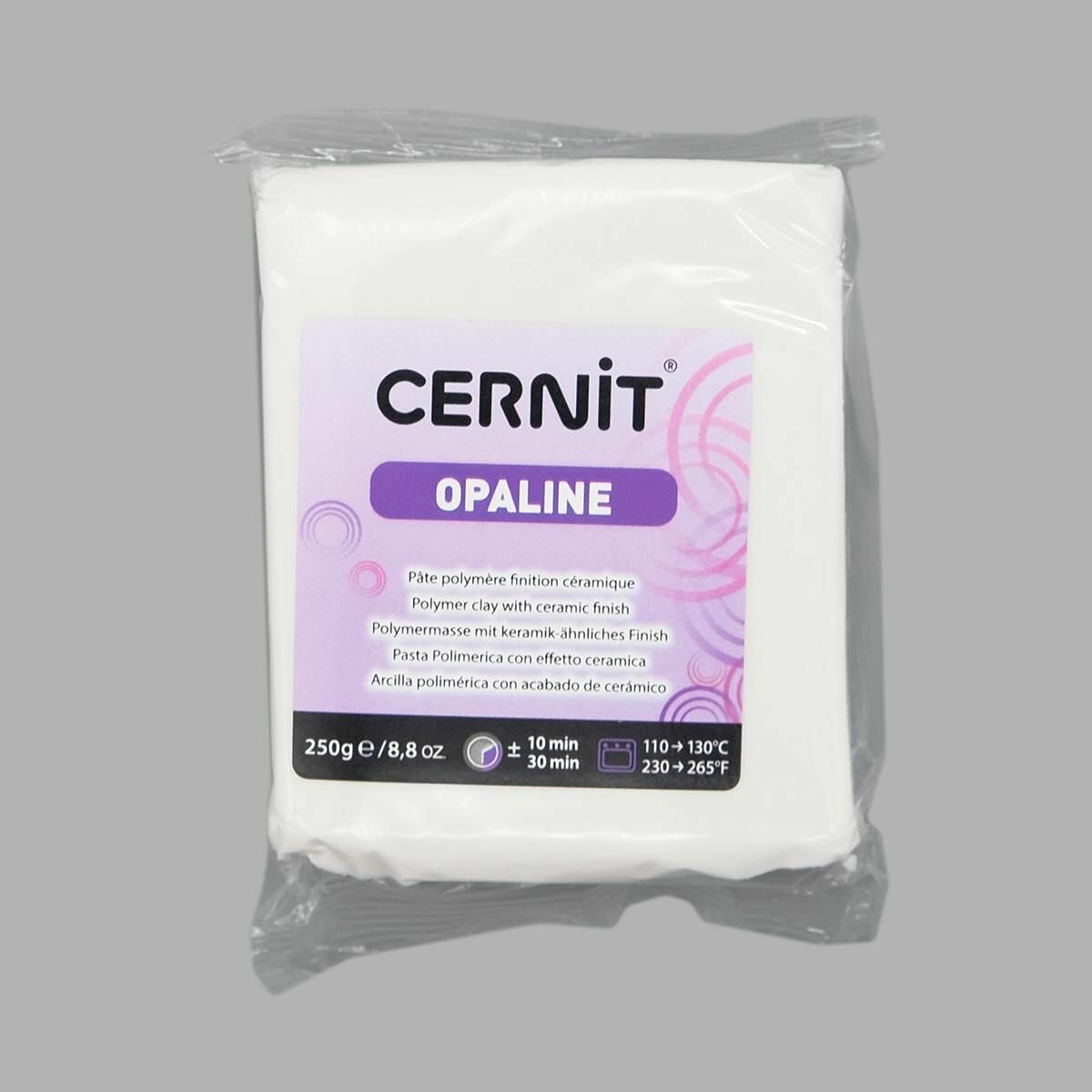 Пластика Cernit "Opaline", полимерная, запекаемая, цвет 010, белая, 250 г, CE0880250
