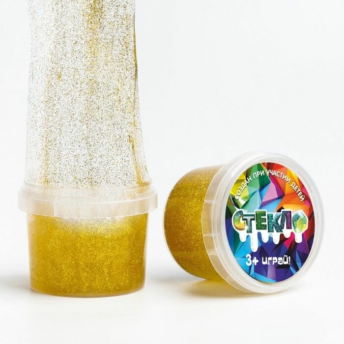 Слайм Стекло С золотистыми блестками, 90 г (00-00001085)