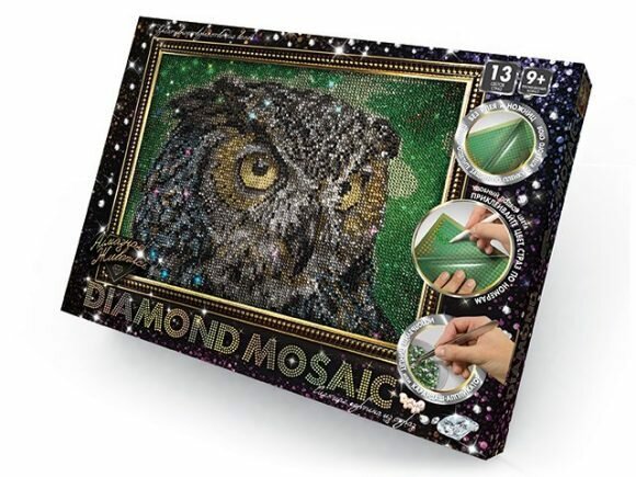 Алмазная мозаика Danko Toys Diamond Mosaic малый Сова (DM-02-01)