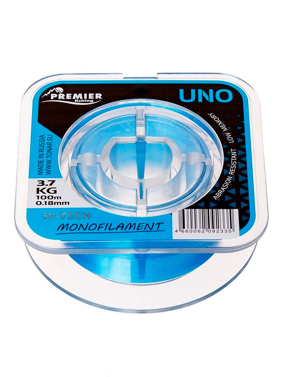 Леска для рыбалки Premier Fishing UNO Blue Nylon 0,18mm/100m (PR-U-B-018-100)
