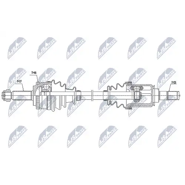 NTY NPW-KA-368 полуось ceed 1.4,1.6 06-12, po ceed 1.4,1.6 08-12 / lewa, mtm /