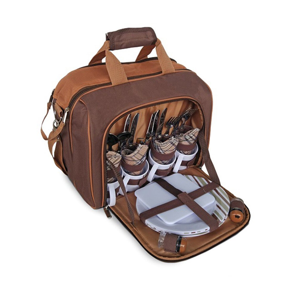 Набор для пикника Green Glade 3338 на 4 персоны, 34 предмета, коричневый