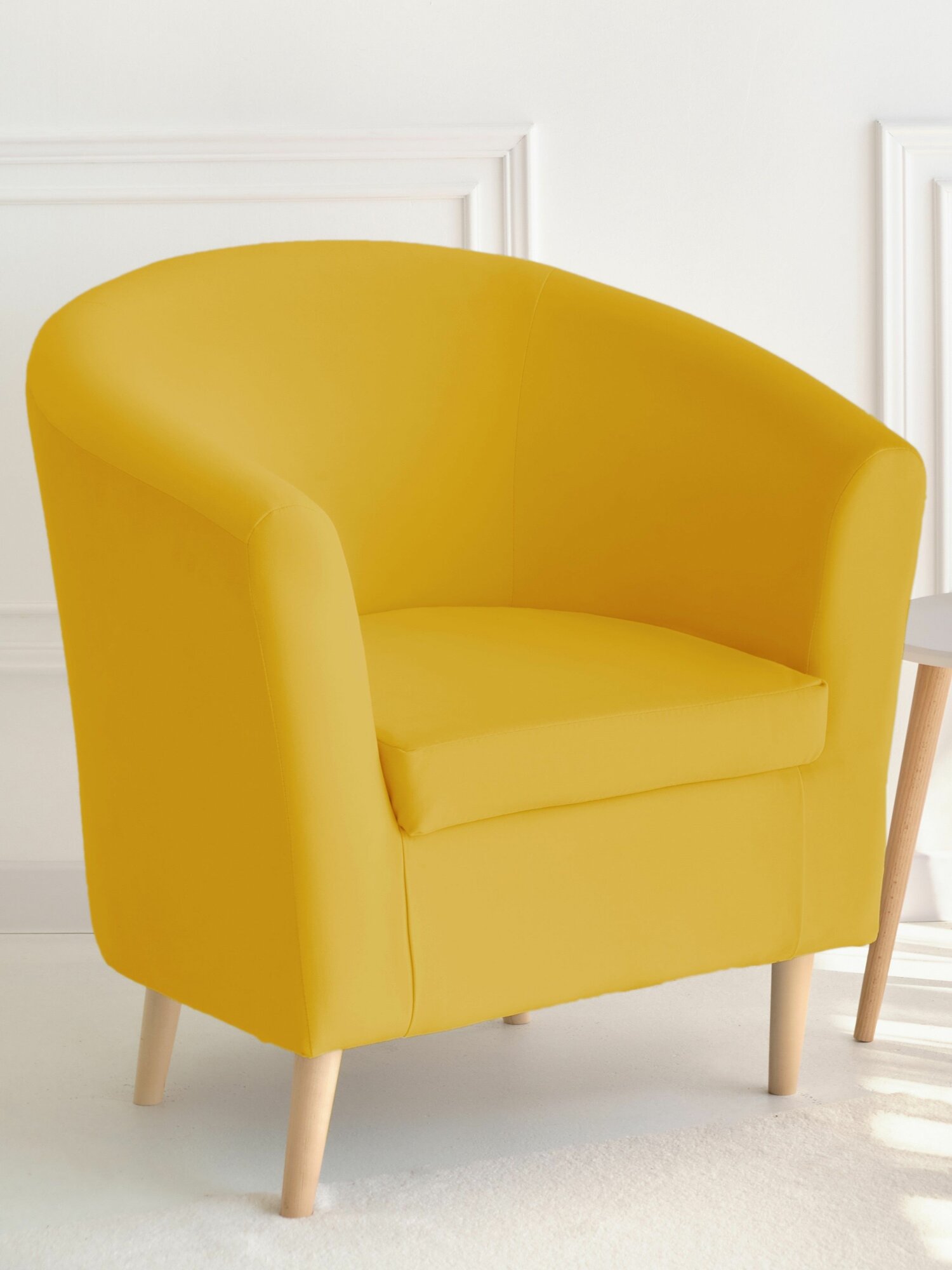 Кресло мягкое Барон на балкон для отдыха/в гостиную, велюр Zara Sun 40