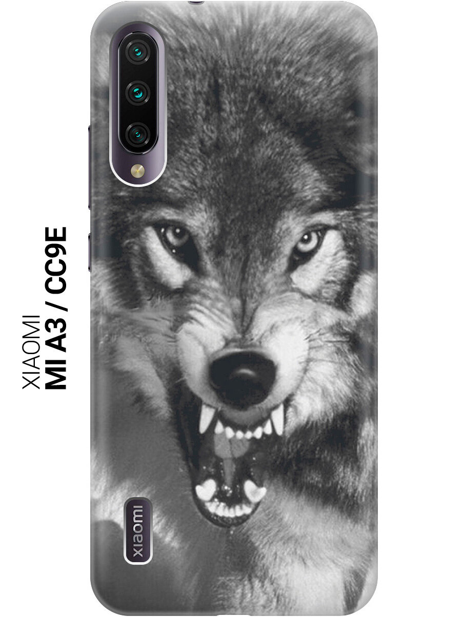 Силиконовый чехол на Xiaomi Mi A3, CC9e, Сяоми Ми А3, Ми СС9е с принтом "Волчий оскал"