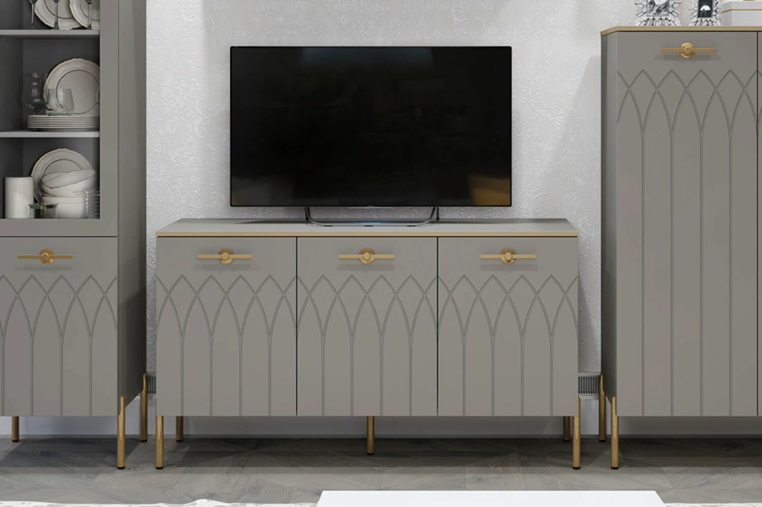 Комодино Капри 2, 796x1370x427, цвет Мокко, Силк анис