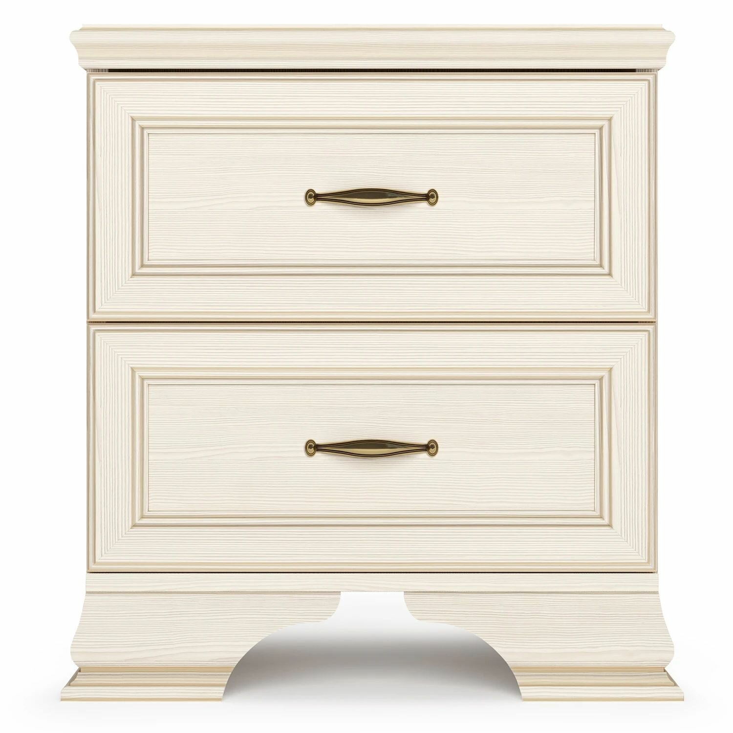 Тумба прикроватная Сиена, цвет Бодега белый (патина "золото")