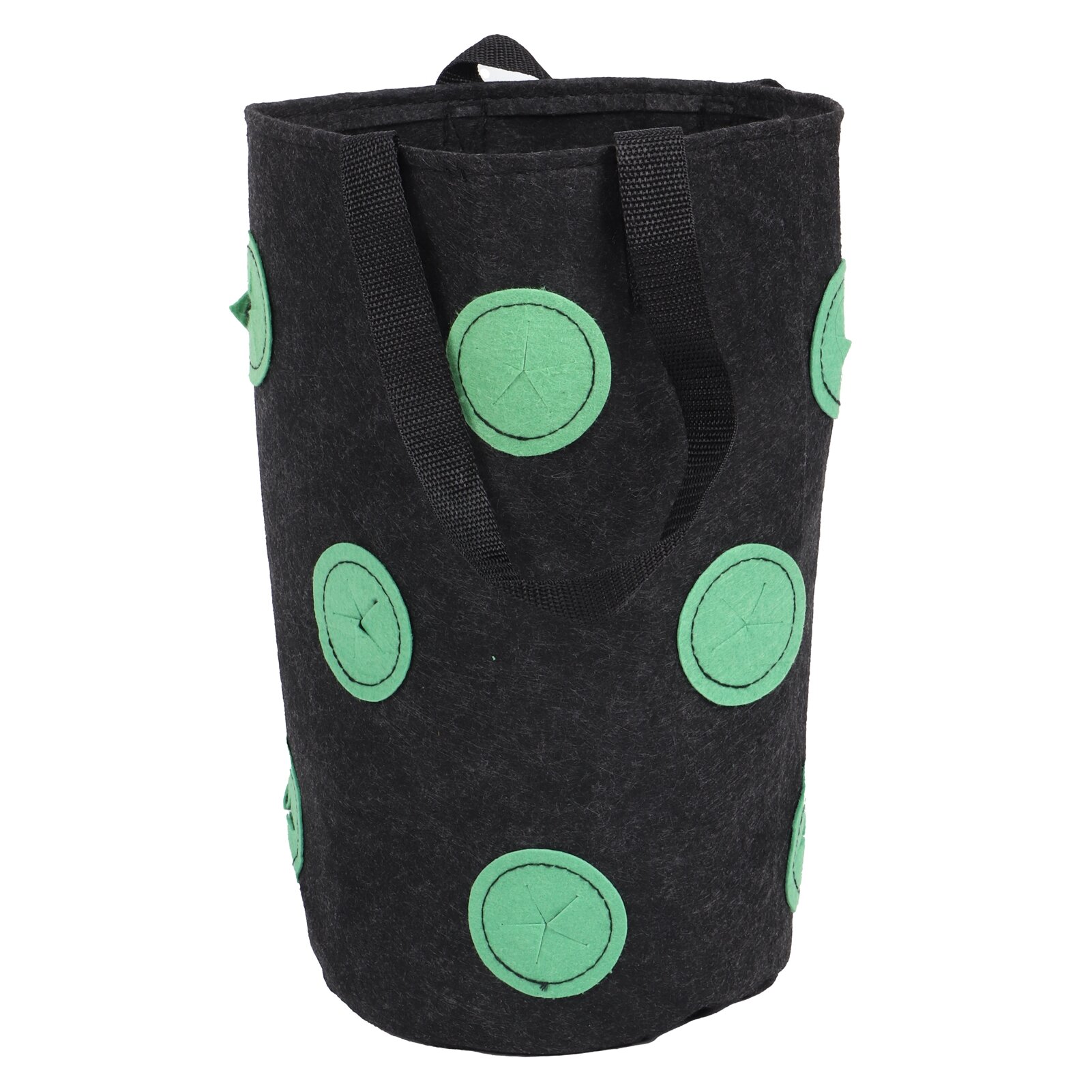 Мешок для выращивания клубники с 12 отверстиями и ручками, портативный, из войлока, для сада, черный, 20x35 см.