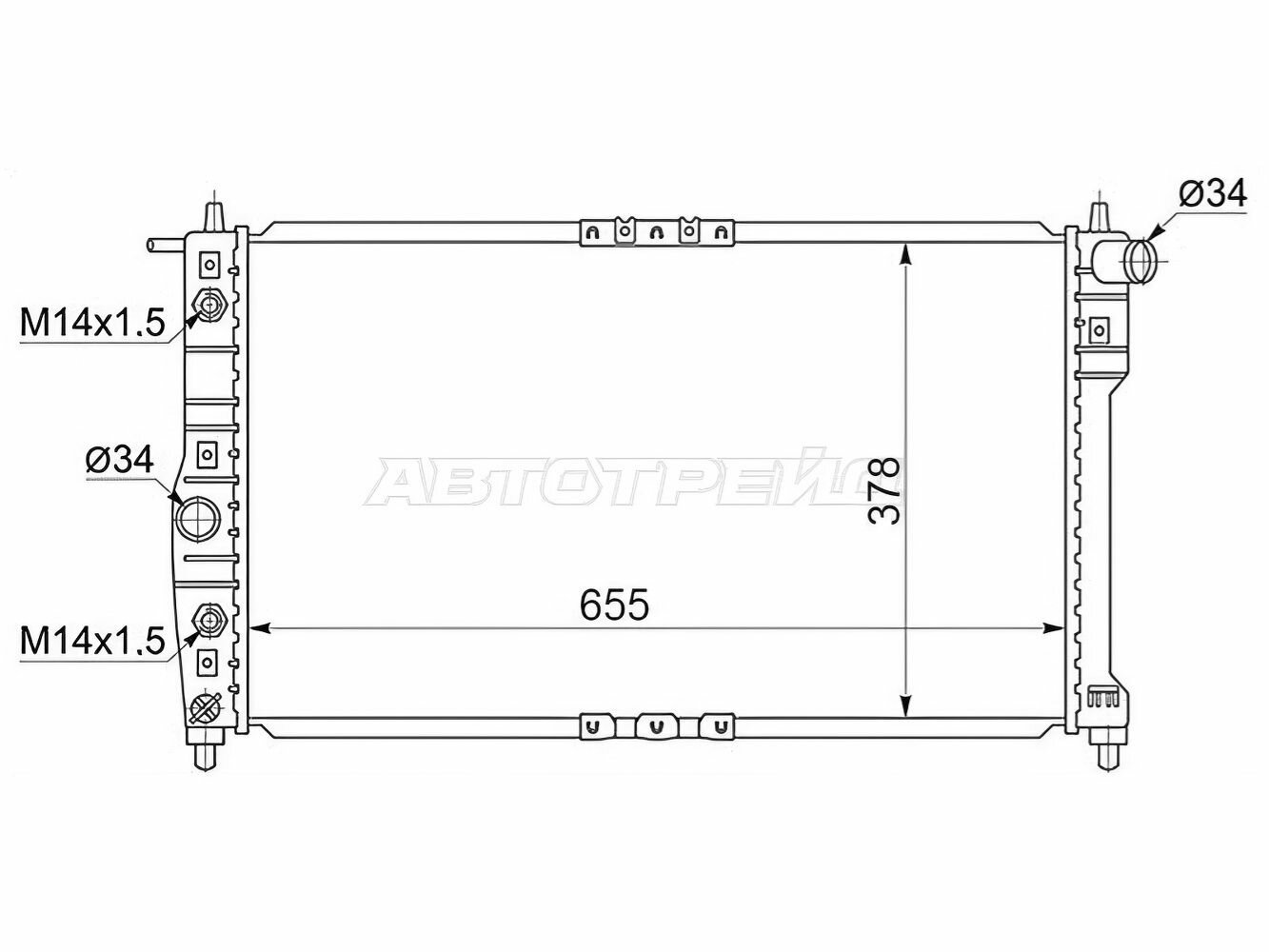 Радиатор охлаждения двигателя для Шевроле Леганза, Нубира арт DW000420 SAT
