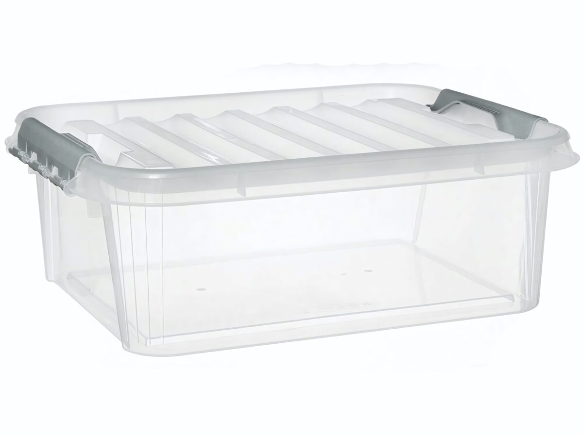 Контейнер для хранения "Профи Комфорт" 23л с крышкой, прозрачный пластик, 50х39х17,5см, надёжная защита вещей