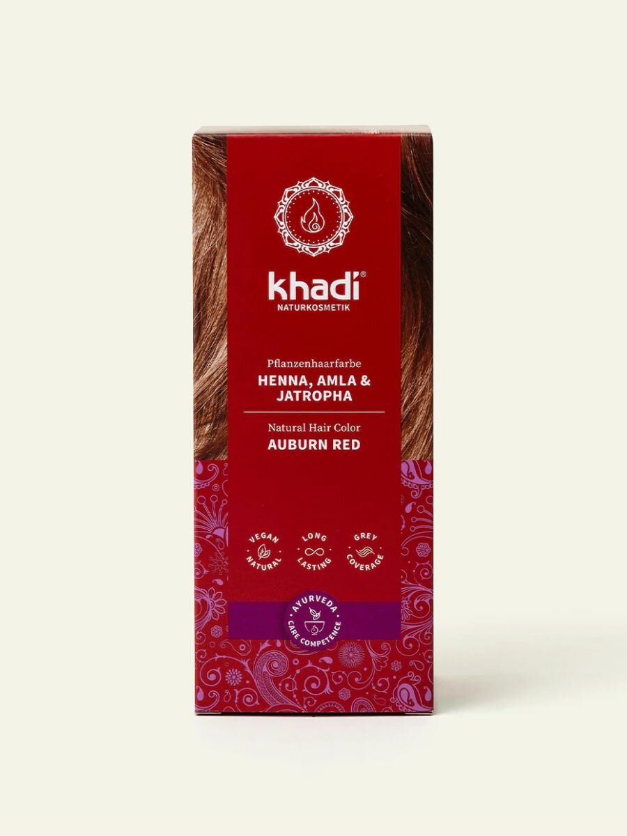 ХНА, амла и ятрофа - натуральная краска для волос Khadi Naturprodukte, 100 гр