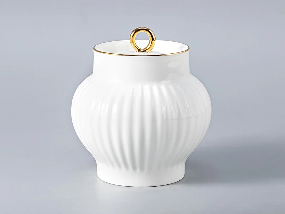 Сахарница "золотой кантик "форма Волна, Иператорский фарфоровый завод