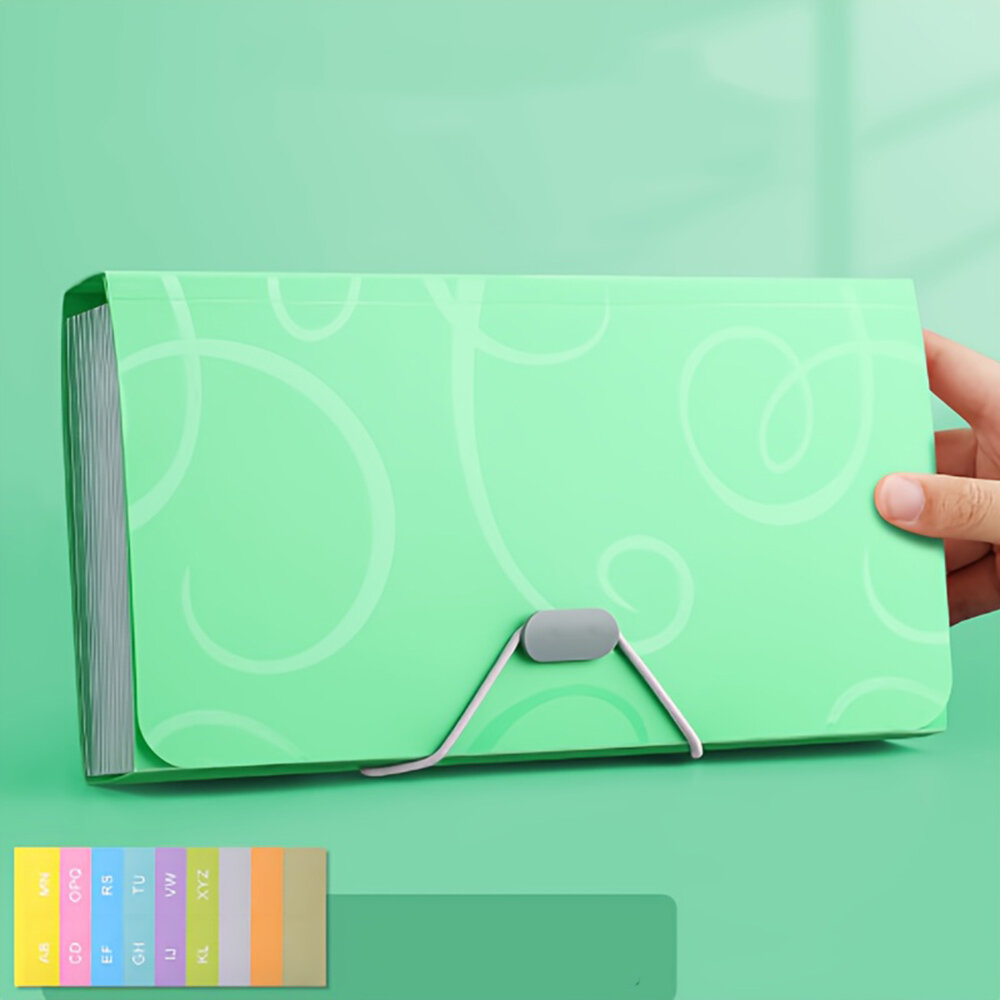 Папка-органайзер формата B6 с 13 карманами, расширяющаяся, с водонепроницаемым чехлом. В комплекте лист наклеек. Подходит для дома, офиса и школы.