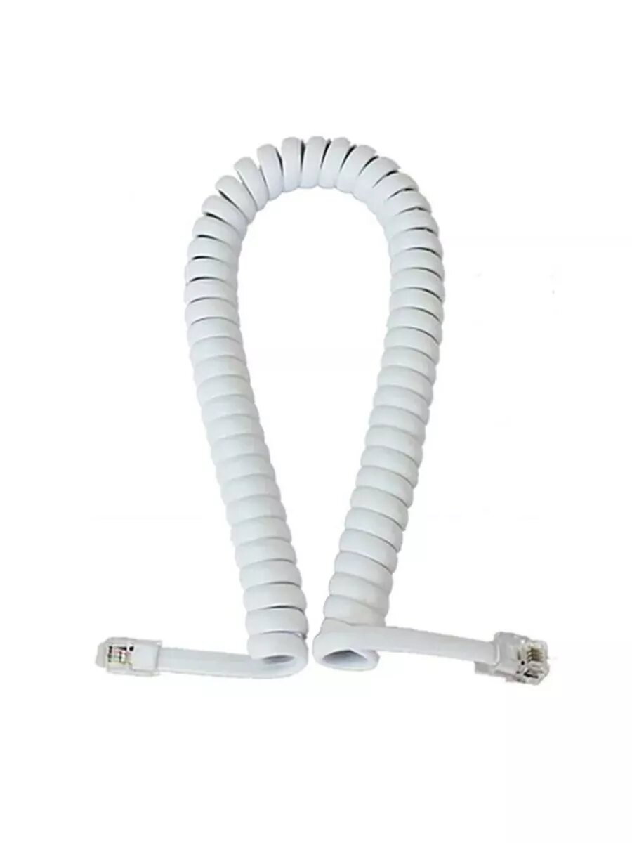 Шнур телефонный витой 2 м белый