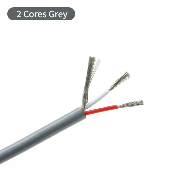 Экранированный провод UL2547 28/26AWG 2-8 жил черный/серый 26AWG, Grey x 2 Cores, 3 meters