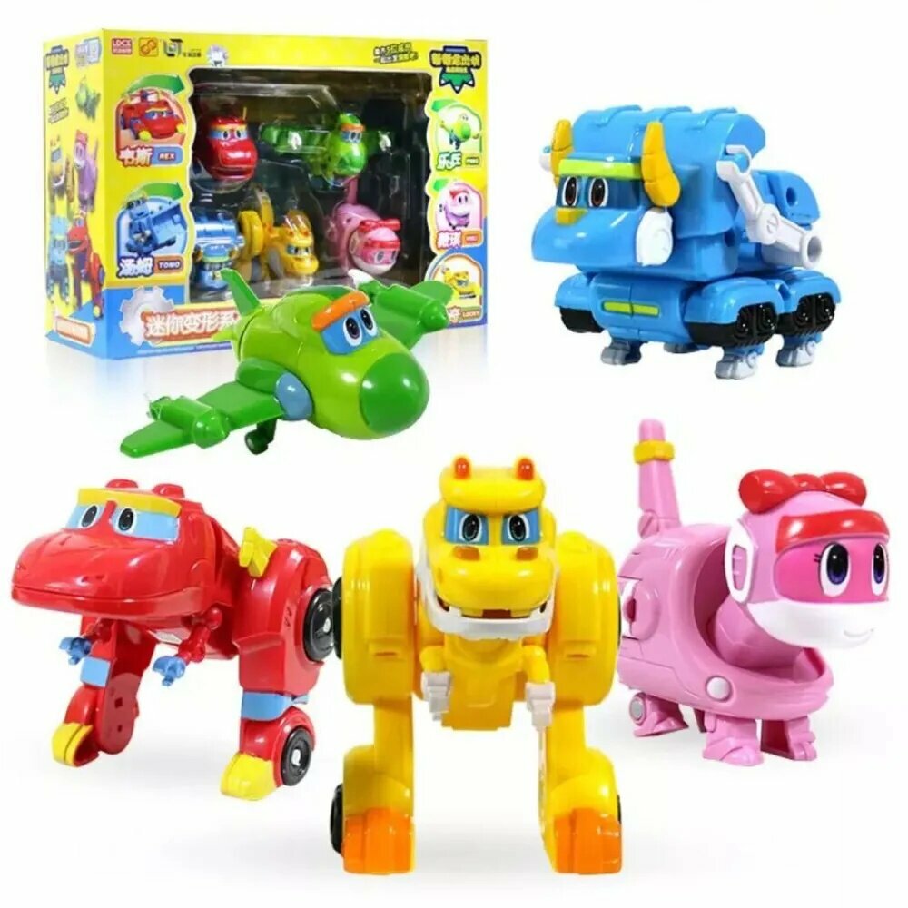 Игрушка-трансформер набор Команда (Отряд) Дино "Gogo Dino" динозавр Рэкс и команда