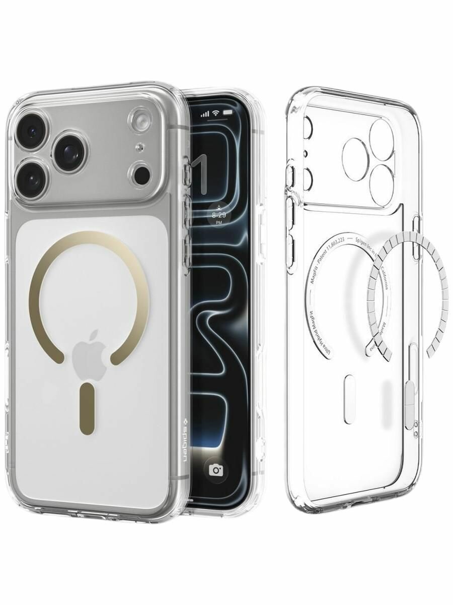 Чехол Spigen на iPhone 17 Pro Max / Айфон 17 Про Макс, Ultra Hybrid Magsafe (ACS10284), магнитный, бортики для защиты камеры и дисплея
