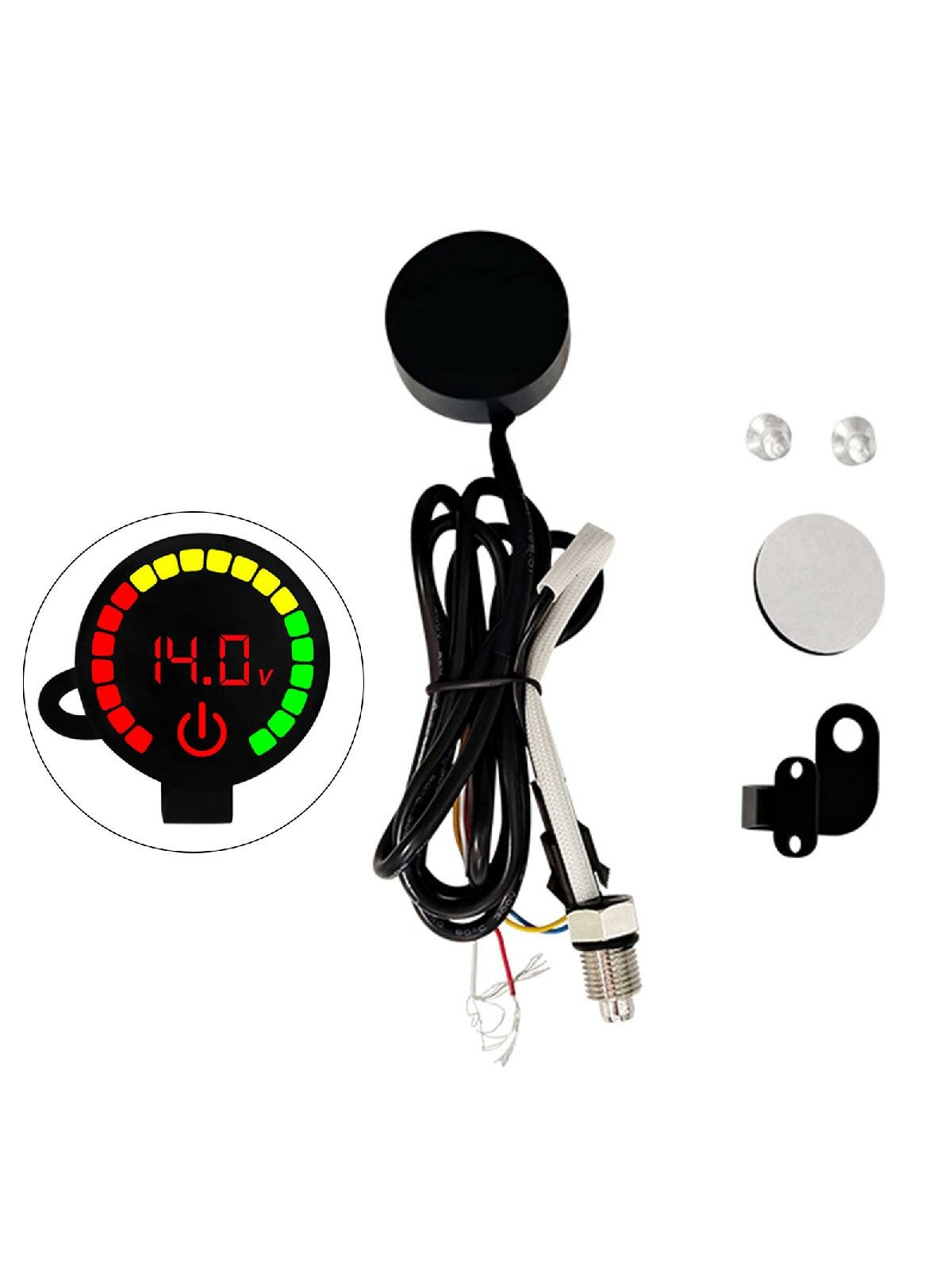 Мотоцикл Вольтметр термометр цифровой дисплей 12 В 24 В для скутеров мотоциклов