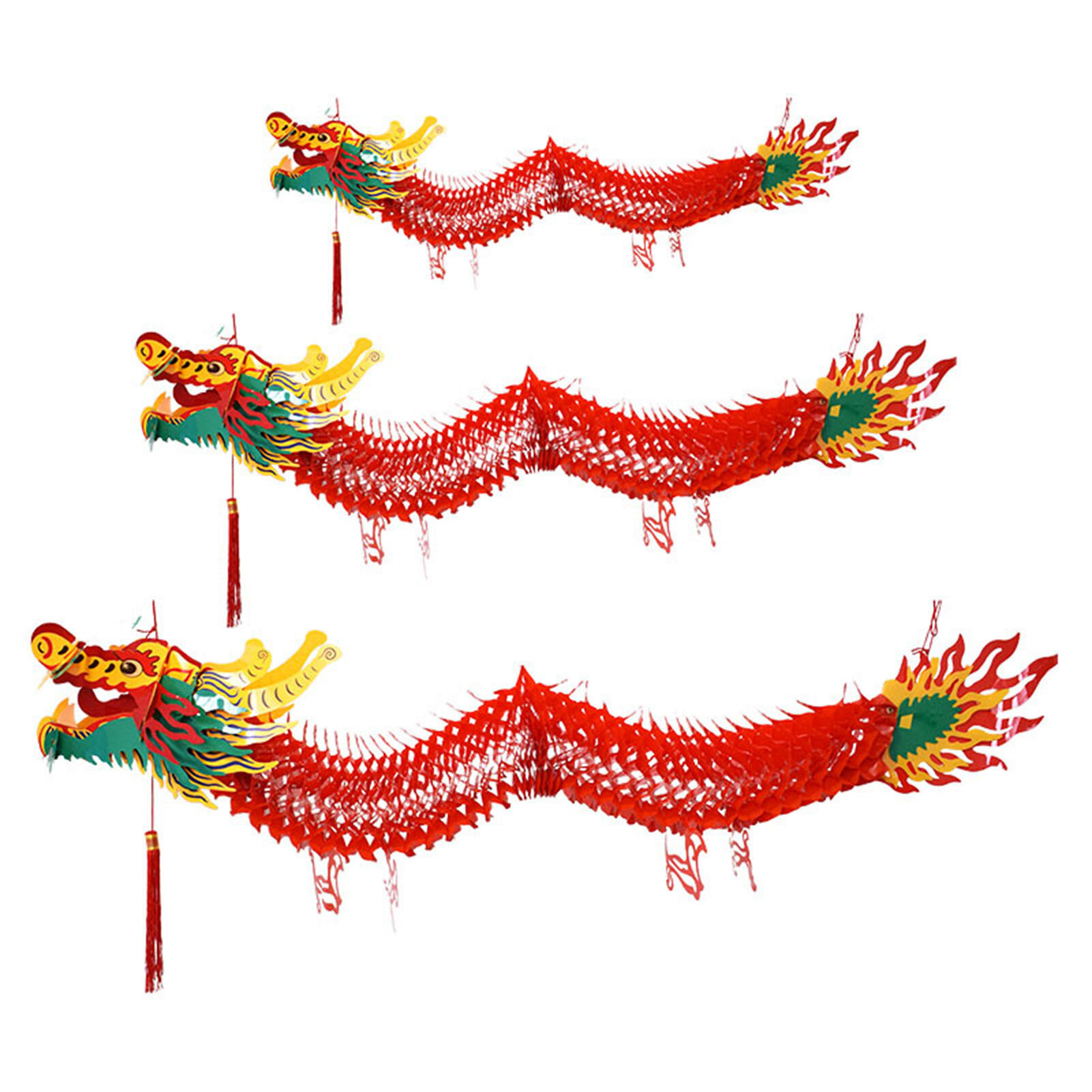 Бумажная подвесная декорация в форме дракона, украшение для Праздника лодок-драконов и Китайского Нового года