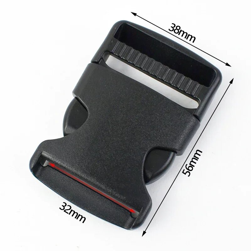 Пластиковые пряжки Meetee 10-50 мм 5Pcs, Black-32mm