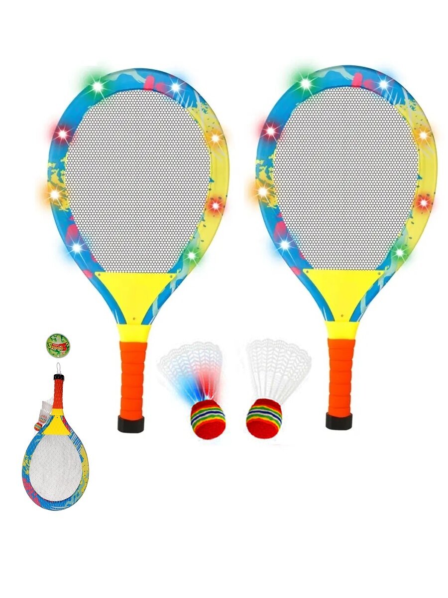 Игровой набор Бадминтон детский со светом 2 ракетки и 2 воланчика