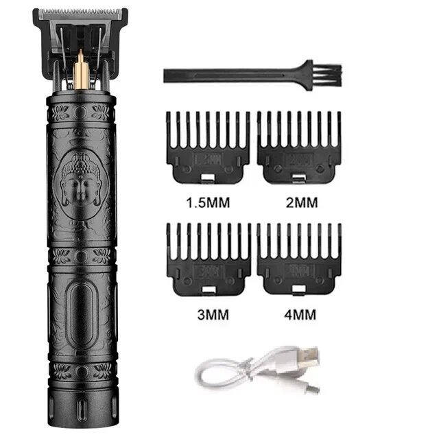 Винтажная беспроводная машинка для стрижки волос RoHS USB 060-BlackBuddha