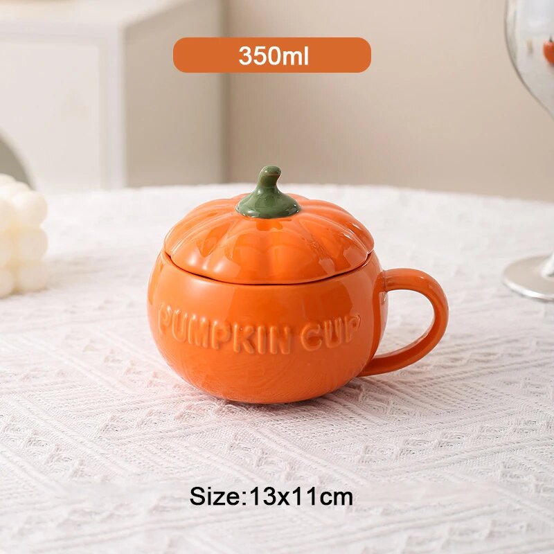 Кружки для Хэллоуина, керамическая кофейная чашка с тыквой, чашкой, креативная Бытовая чашка для завтрака, обеда, питья, офиса, дома, 350 мл, 500 мл, 850 мл, 350ml, 301-400 мл
