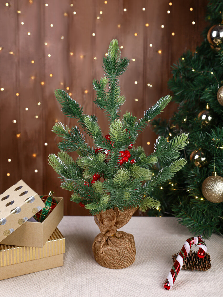 Декоративная ёлка в горшочке "Хвойная ель", литая, ПВХ 40 см. НУ-1974