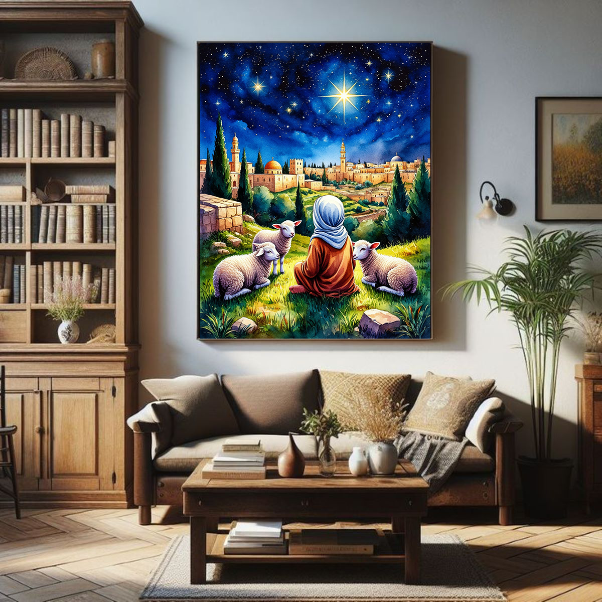 Картина по номерам "Рождественская звезда" 40х50 см, хлопковый холст на подрамнике, акрил, 000 Art Hobby Home