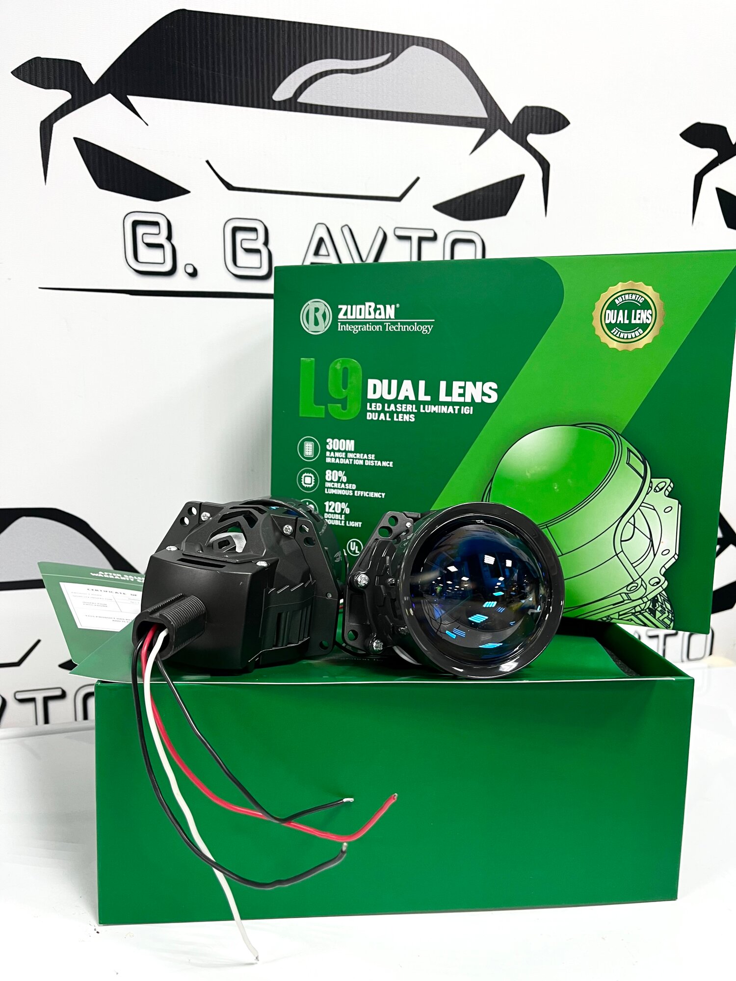 ZudBan L9 светодиодные Bi-led линзы в фары 3 дюйма 6000К 2 шт